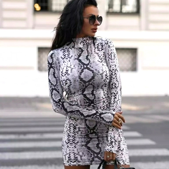Dresses | Snake Patched Bodycon Fitted Mini Anaconda | Poshmark